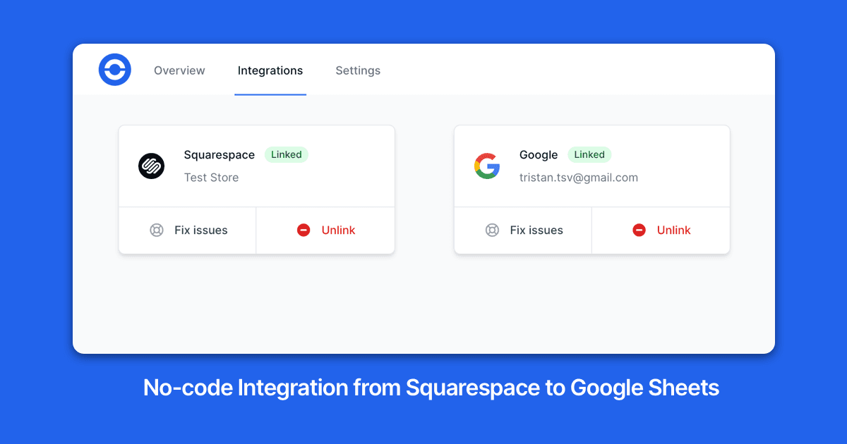 Integrate Squarespace with Google Sheets