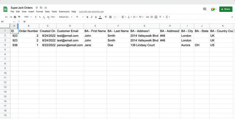 SuperJack | Automatically Sync Squarespace Orders to Sheets